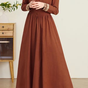 Linen Dress, Women’s Linen Maxi Dress, Long Linen Dress, Vintage Regal ...