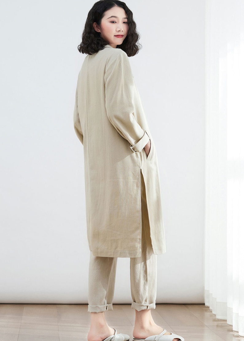 Linen Coat, Long Linen Coat, Linen Long Cardigan Jacket, Women Long ...