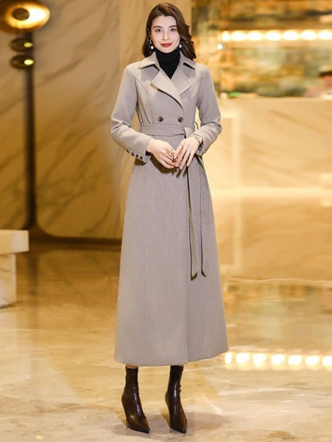Long Wool Coat, A Line Wool Coat, Winter Wool Coat Women, Trench Wool ...
