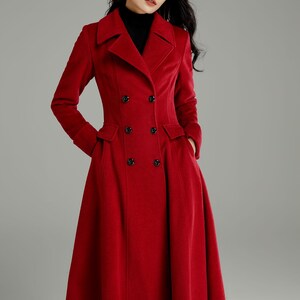 Red Wool Coat, Long Wool Coat, Womens Wool Coat, Winter Wool Coat, Wool ...