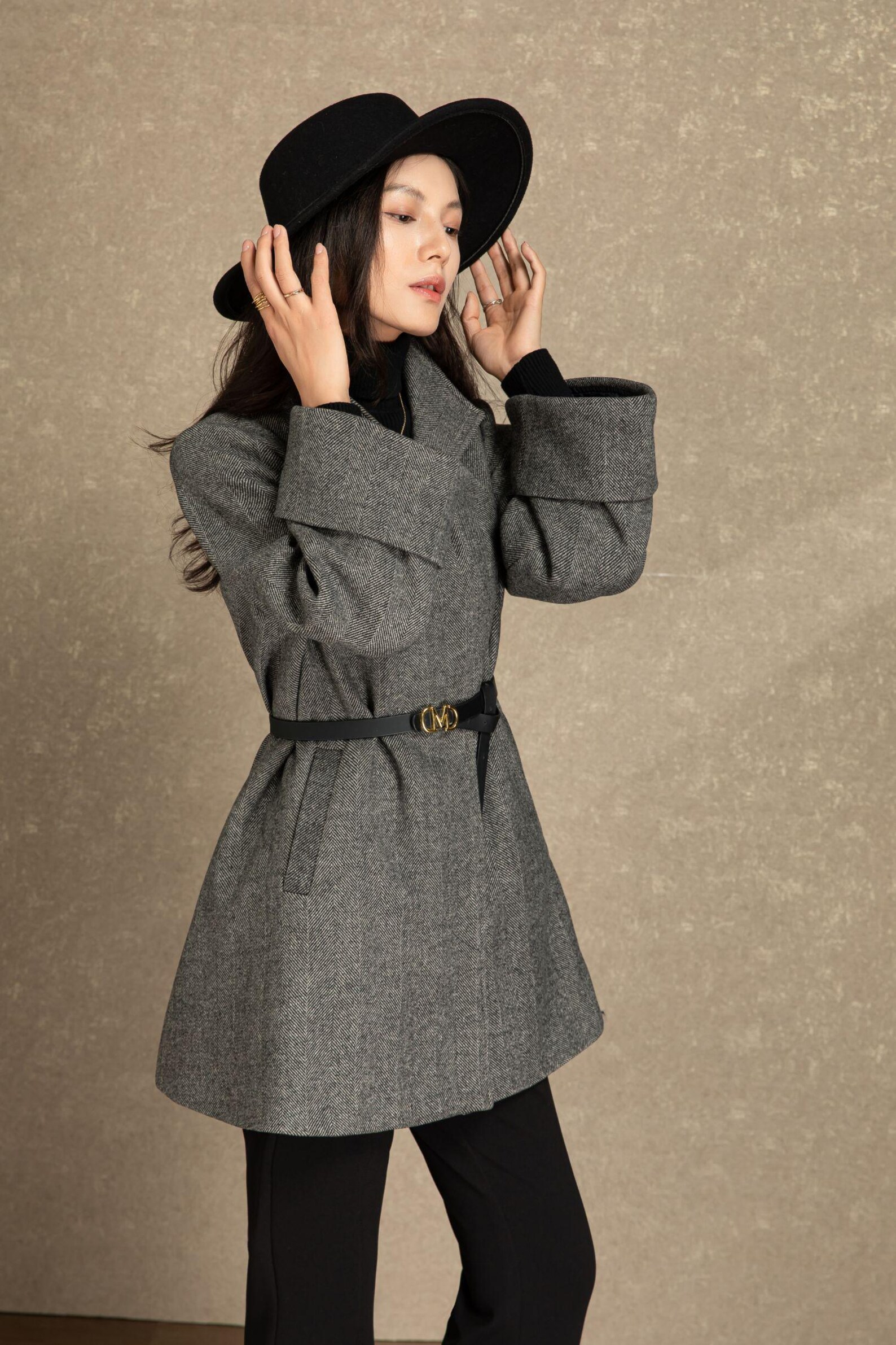 Wool Coat, Short Wool Coat, Wool Overcoat, Wool Womens Coat With ...