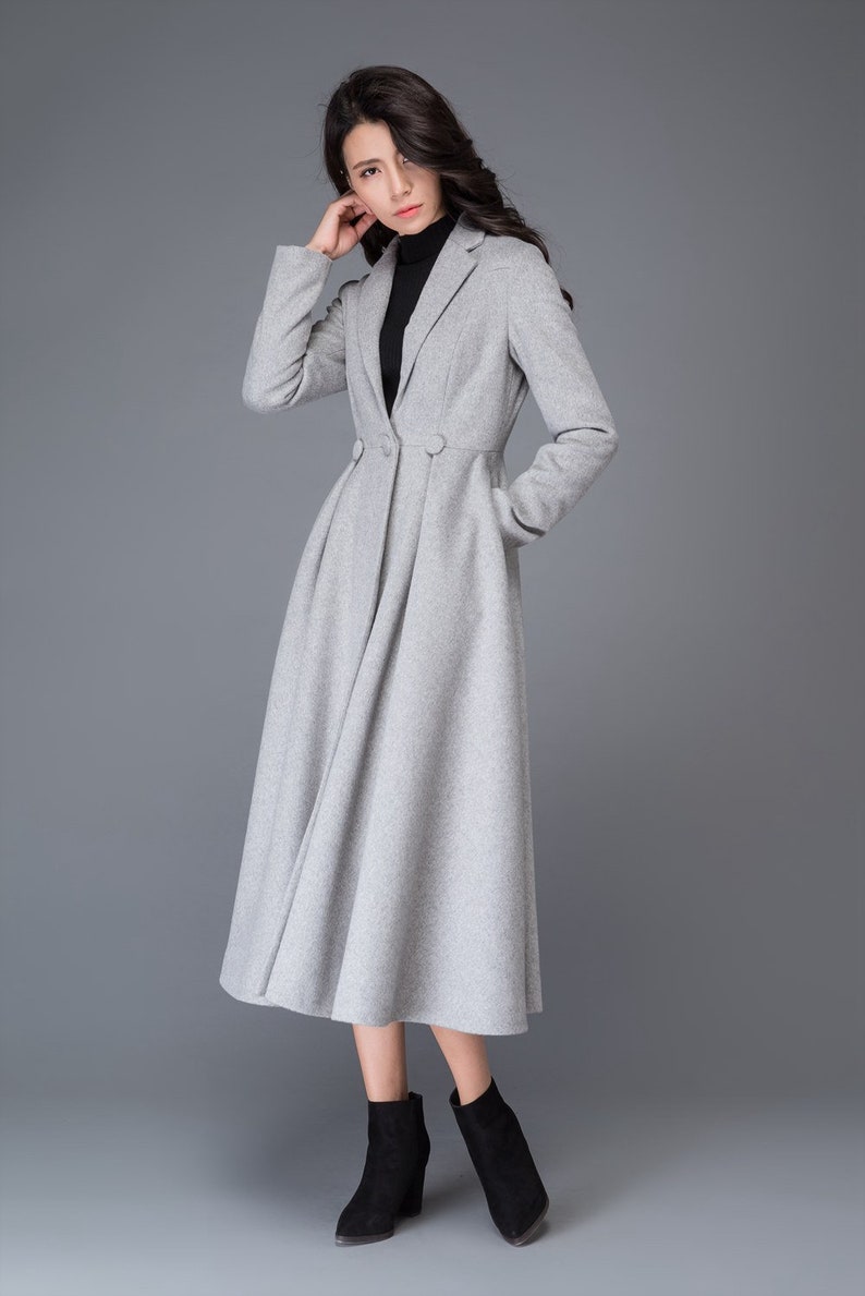 Long Wool Princess Coat Swing Wool Coat Fit &flare Coat - Etsy