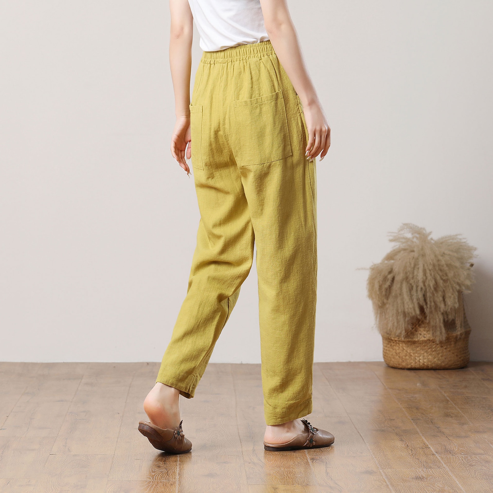 Women's Linen Pants, Long Casual Linen Pants, Plus Size Linen Pants ...