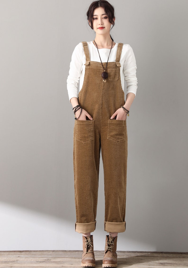 Women's Corduroy Overalls Brown Corduroy Overalls Casual - Etsy
