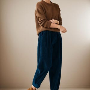Olive Green Corduroy Harem Pants: Women Oversized Boho Trousers ...