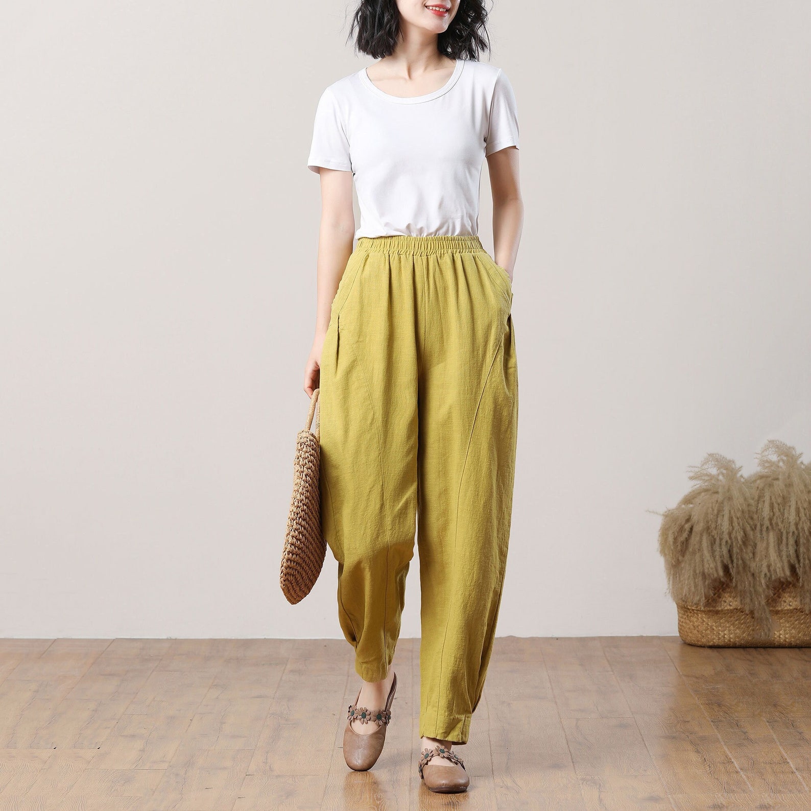 Women's Linen Pants, Long Casual Linen Pants, Plus Size Linen Pants ...