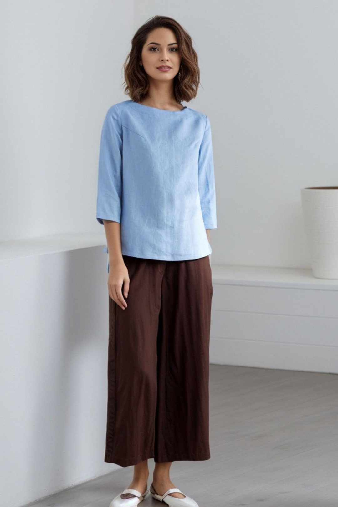 Linen Blouse, Womens Linen Top, Summer Linen Top Women, Casual Linen ...