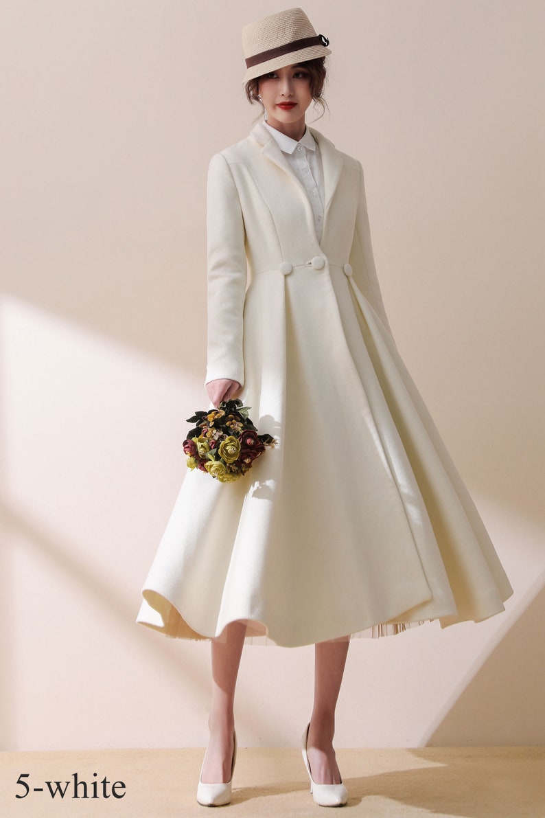 Long Wool Coat, Princess Wool Coat, Swing Wool Coat, Fit &flare Coat ...