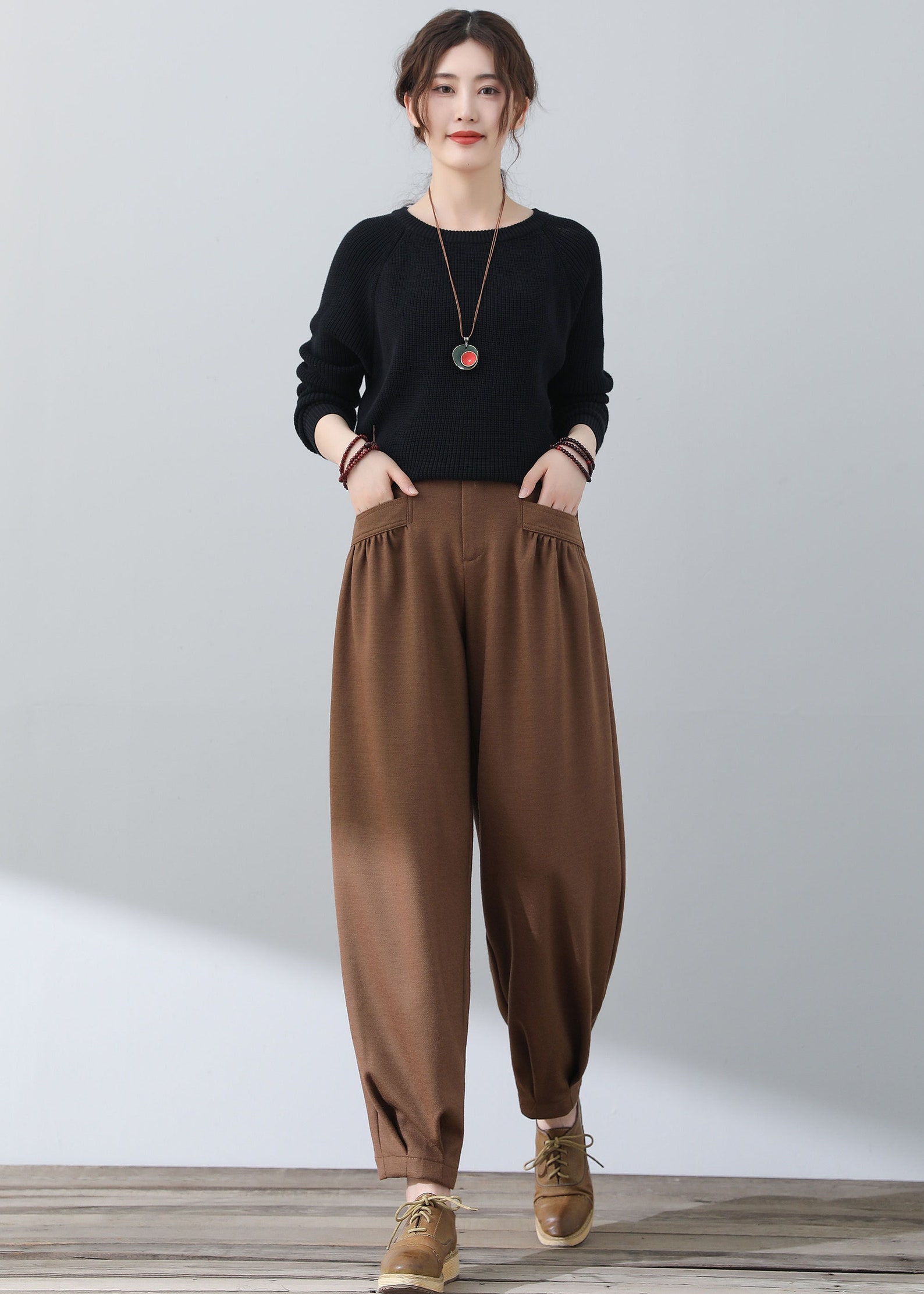 Wool Pants Long Wool Pants Brown Wool Pants Autumn Winter - Etsy