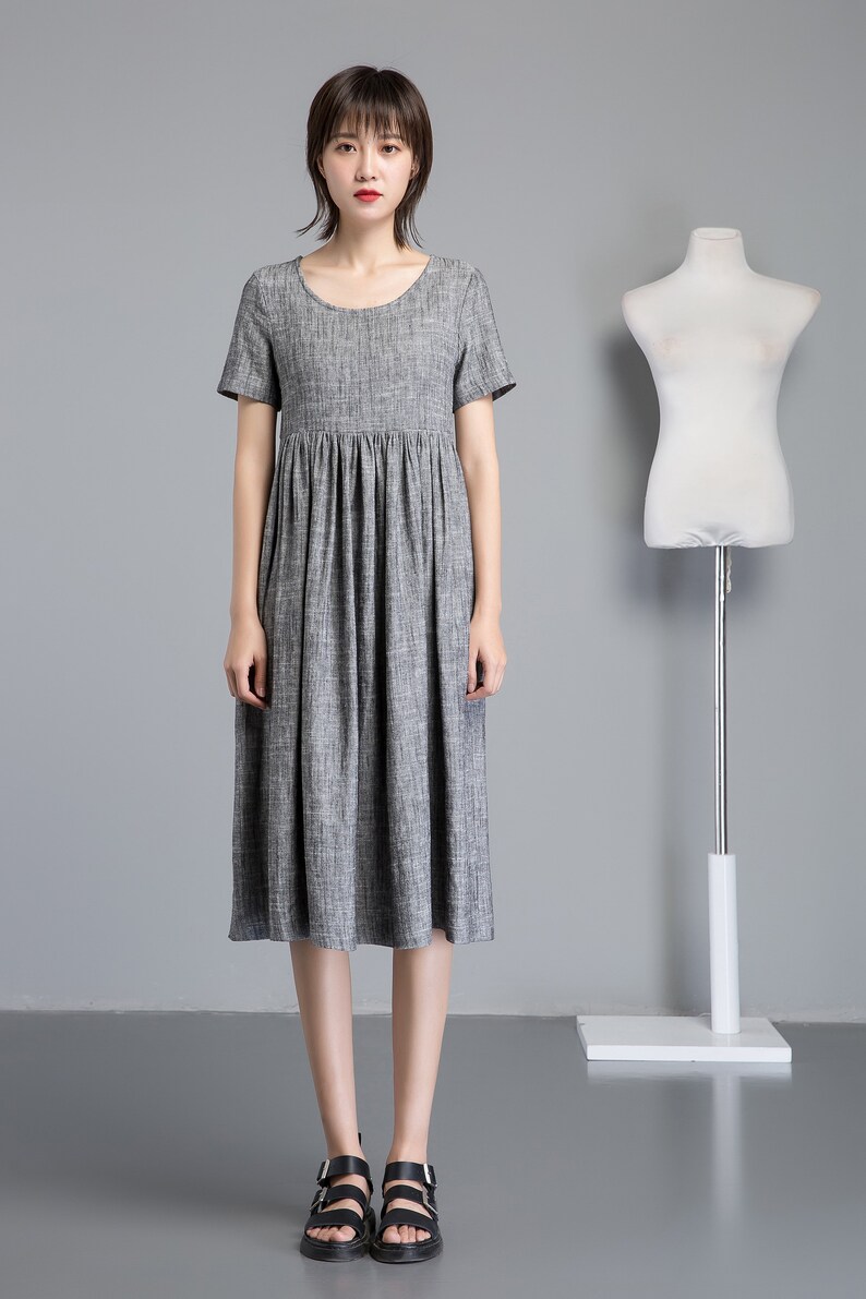 Simple Linen Dress Linen Midi Dress Summer Linen Dress - Etsy