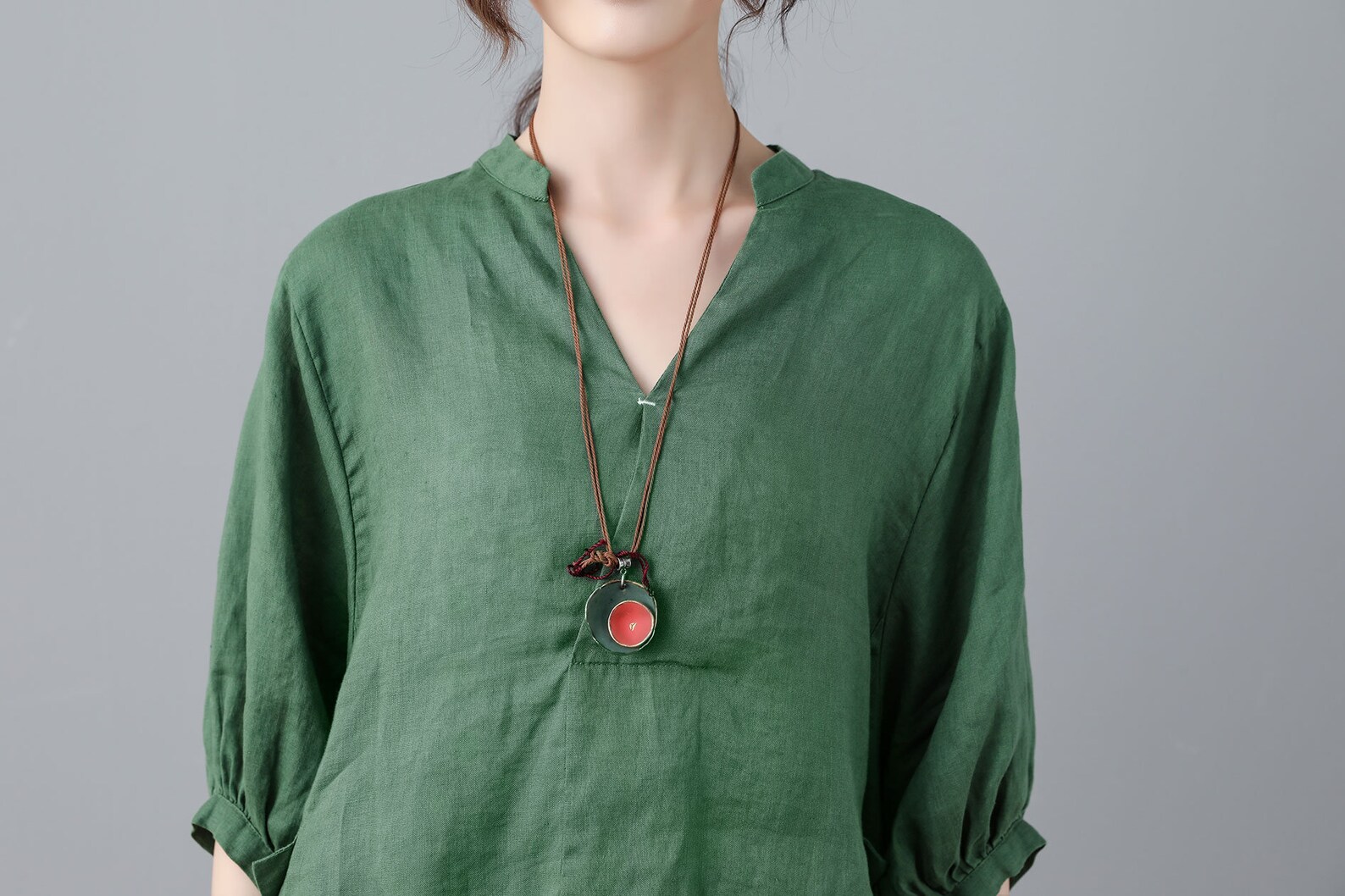 Linen blouse green linen tops Linen blouse for women | Etsy