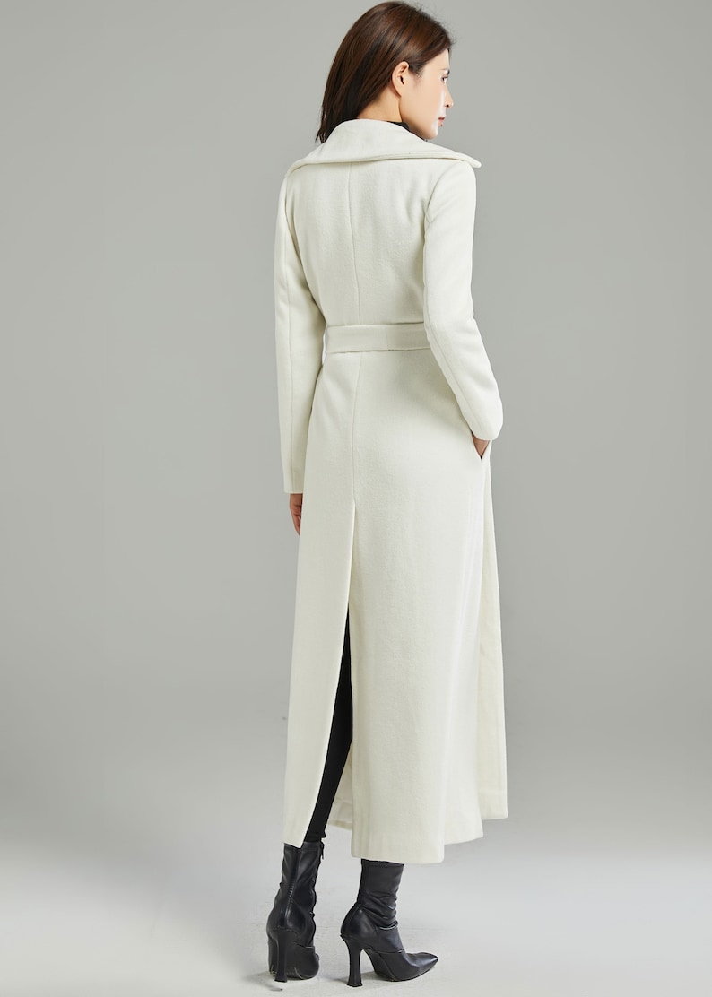 White Wool Coat Long Wool Coat Asymmetrical Wool Coat Wool - Etsy