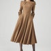Wool Dress, Winter Dress Women, Fit and Flare Dress, Dress With Pockets ...