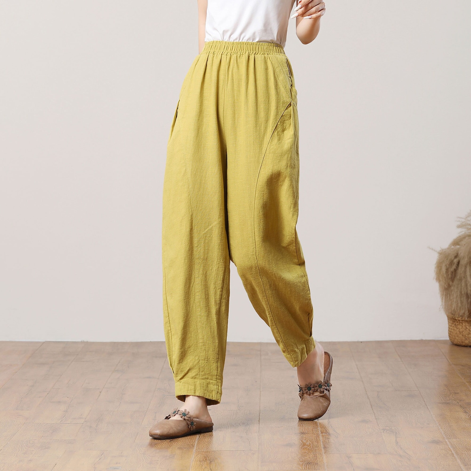 Women's Linen Pants, Long Casual Linen Pants, Plus Size Linen Pants ...