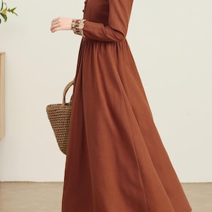 Linen Dress, Women’s Linen Maxi Dress, Long Linen Dress, Vintage Regal ...