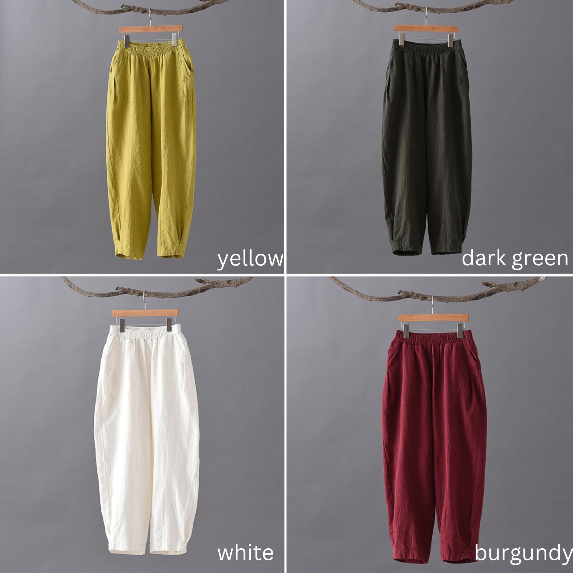Women's Linen Pants, Long Casual Linen Pants, Plus Size Linen Pants ...