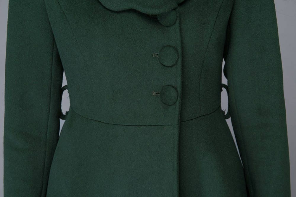 Princess Coat Vintage Wool Coat Long Wool Coat Women Green Etsy