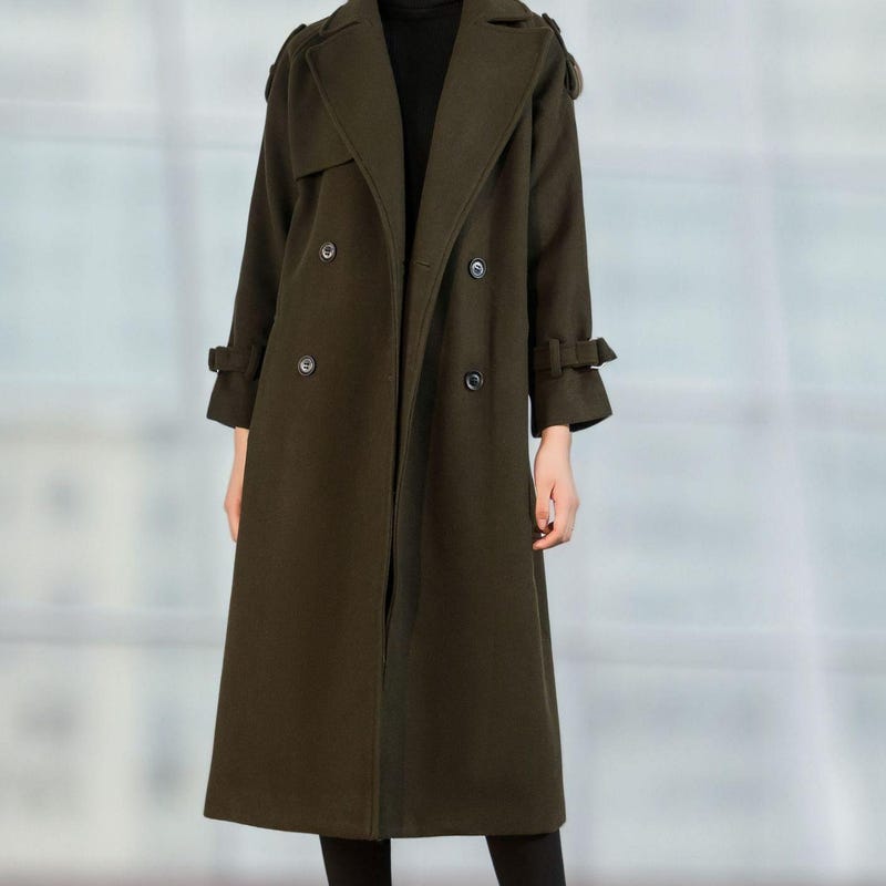 Green Wool Plus Size Coat - Etsy