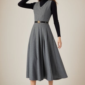 Wool Dress, Midi Wool Dress, Fit and Flare Dress, Winter Dress Women ...