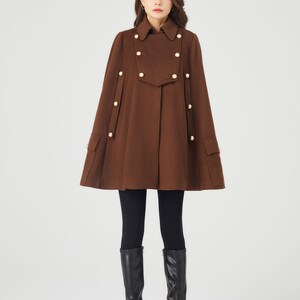 Wool Cape Coat, Winter Wool Cape, Plus Size Cape Coat, Womens Cape Coat ...