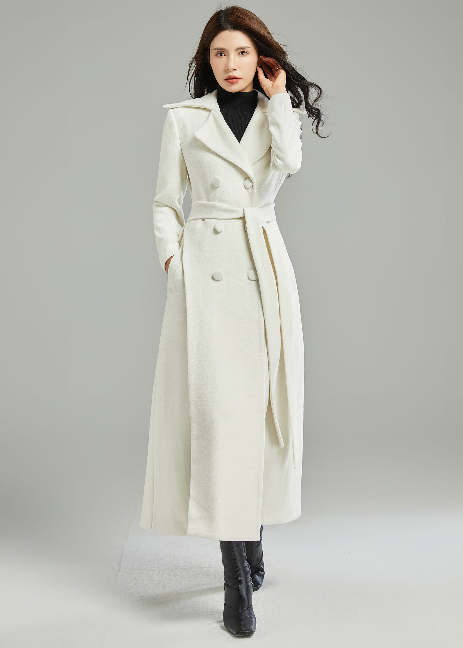 White Wool Coat Long Wool Coat Asymmetrical Wool Coat Wool - Etsy