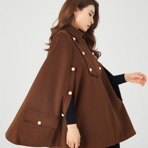 Wool Cape Coat, Winter Wool Cape, Plus Size Cape Coat, Womens Cape Coat ...
