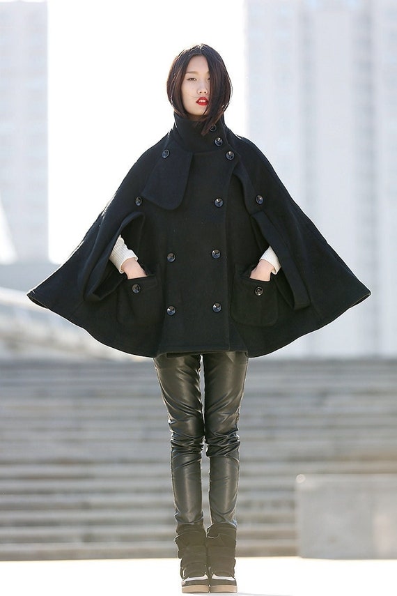 Wool Cape Coat Winter Wool Cape Coat Womens Wool Cape Coat - Etsy
