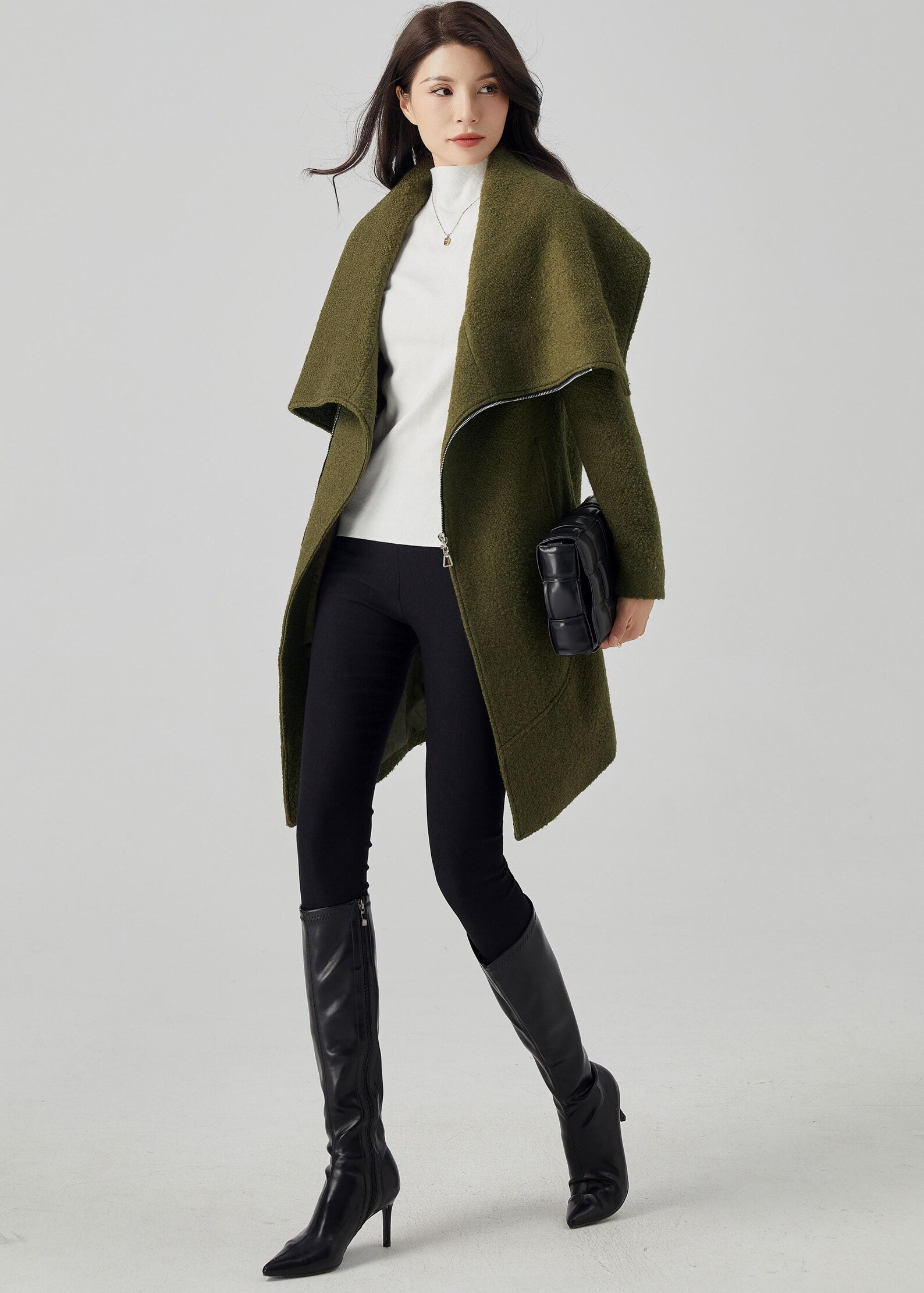 Asymmetrical Wool Coat, Winter Wool Coat, Pea Coat, Autumn Winter ...