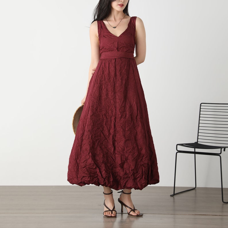 Women's Red Maxi Dress Deep V Neck Party Dress Summer - Etsy