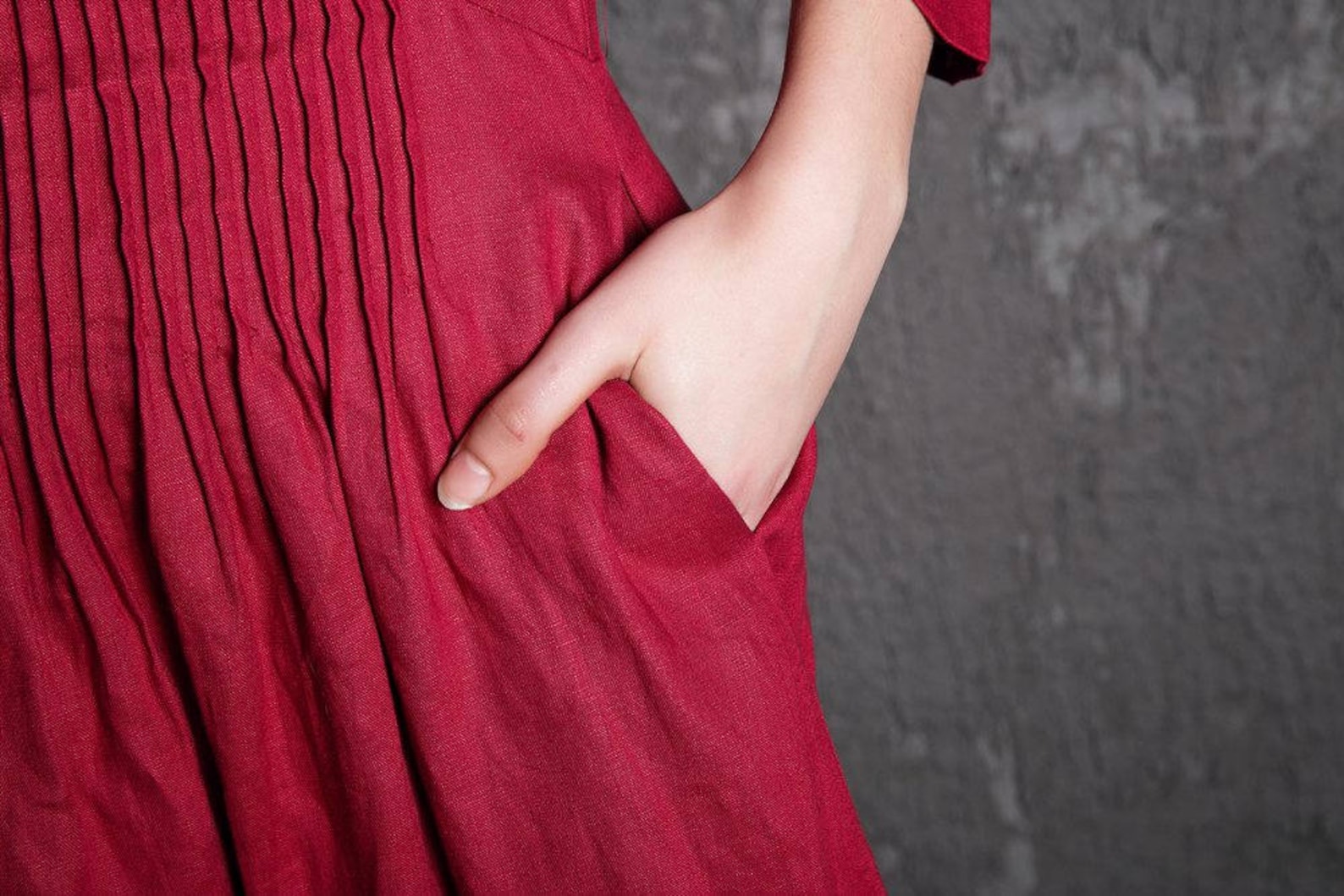 Linen Dress Red Linen Maxi Dress Casual Dress Raspberry Fit - Etsy