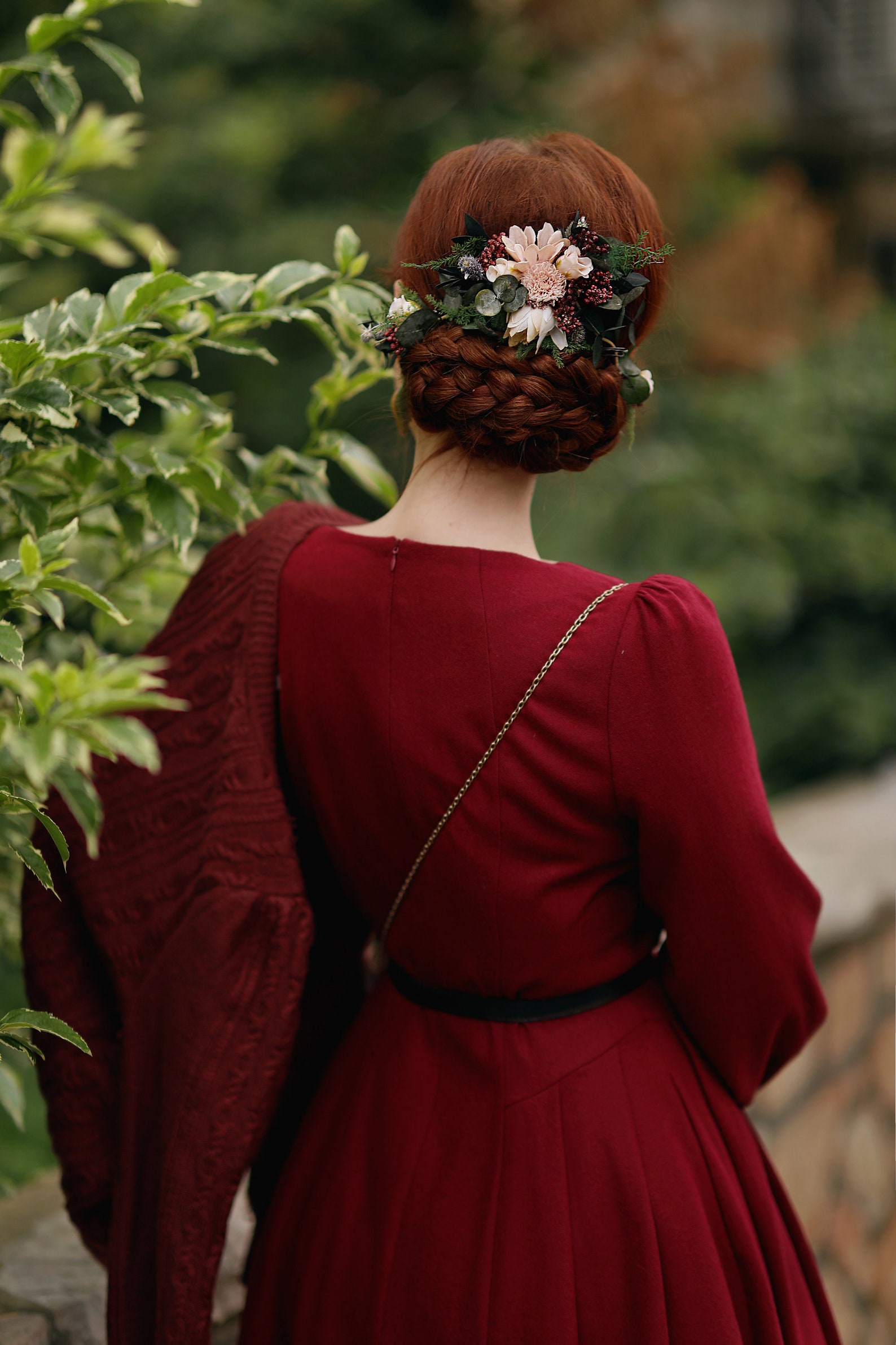 Elegant Red Swing Dress Midi Dress Long Sleeve Dress Spring - Etsy