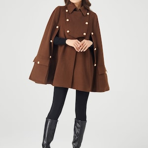 Wool Cape Coat, Winter Wool Cape, Plus Size Cape Coat, Womens Cape Coat ...
