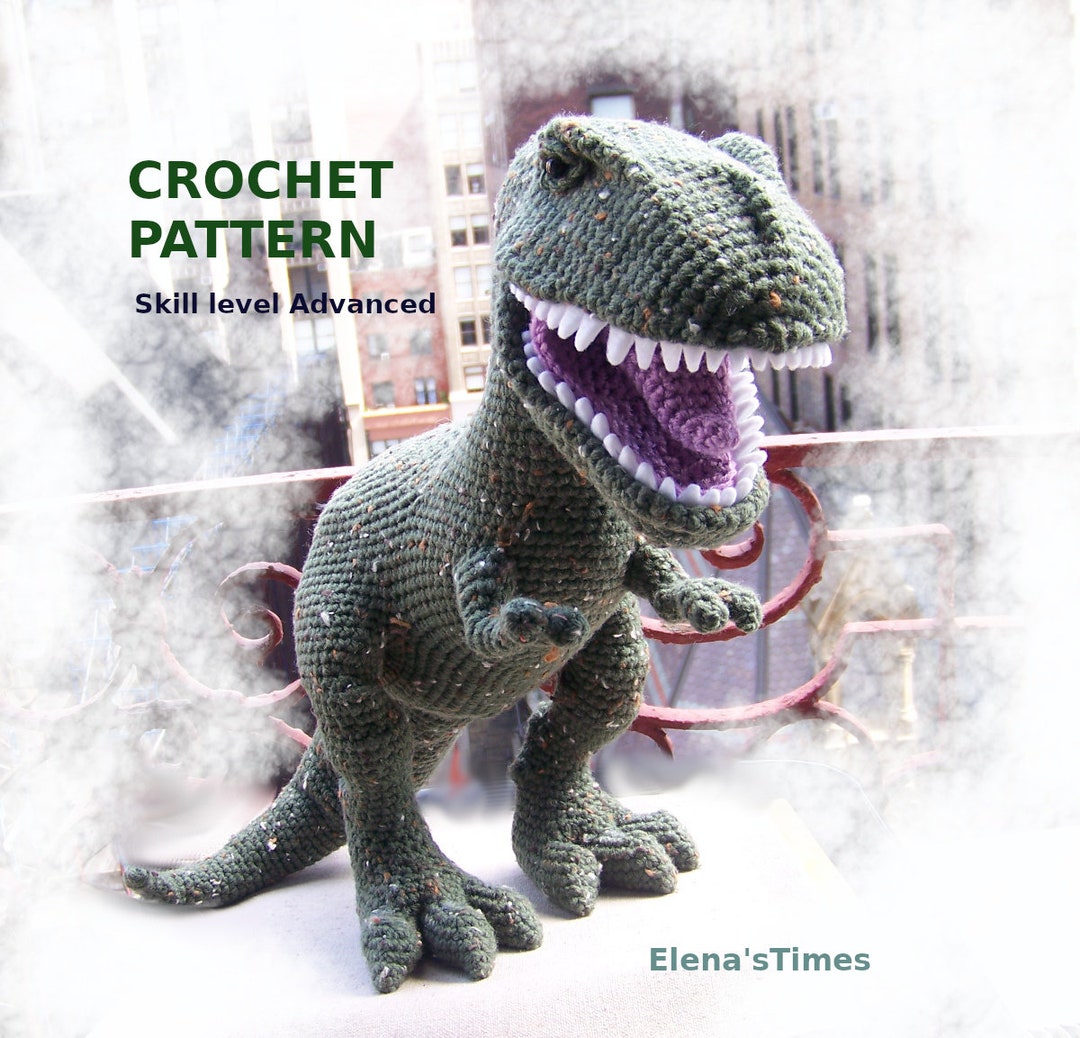 T-rex Crochet Pattern-advanced Skill Level Dinosaur Crochet Pattern-no ...