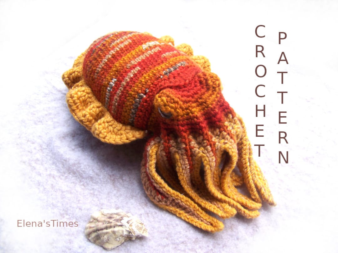 Crochet Pattern Realistic Cuttlefish-amigurumi Cuttlefish-stuffed ...