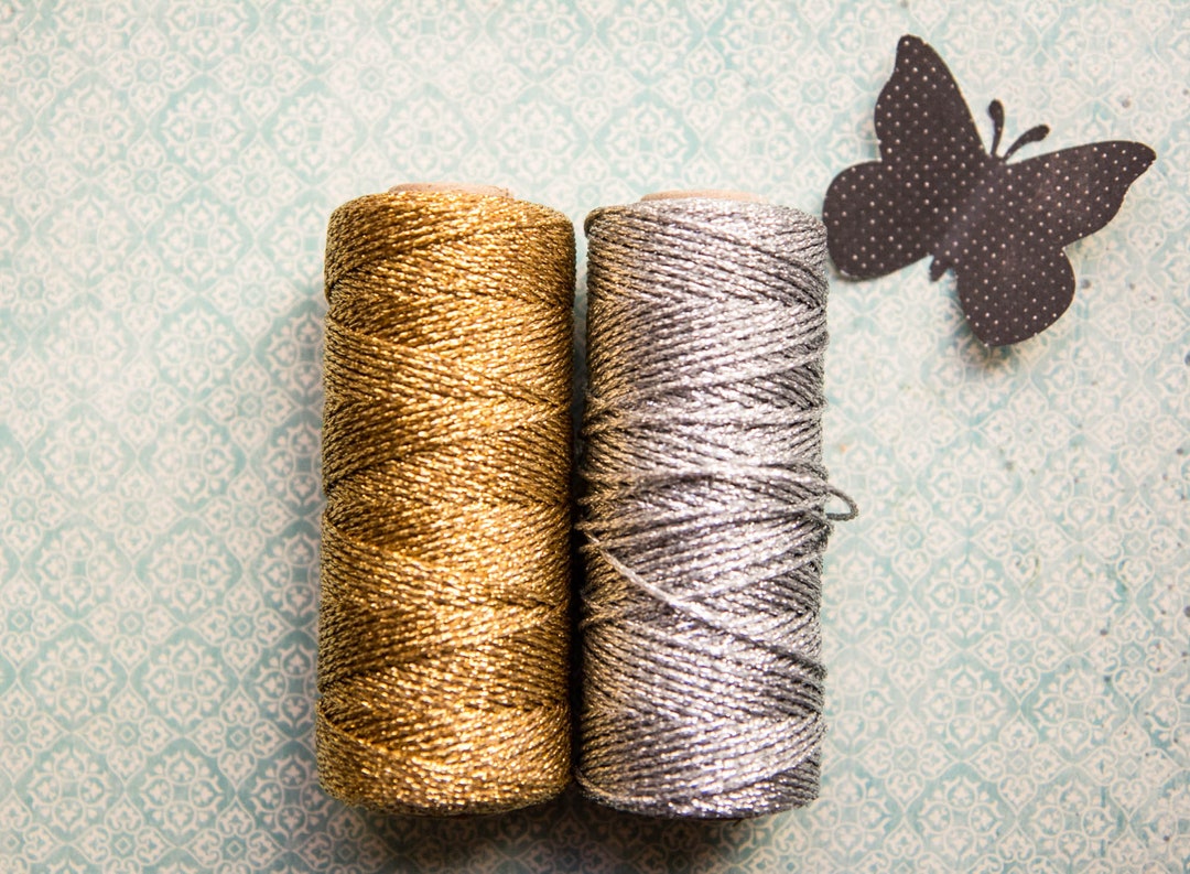 Gold or Silver Metallic Twine, Gold Silver Shimmer Twine 10m - Etsy