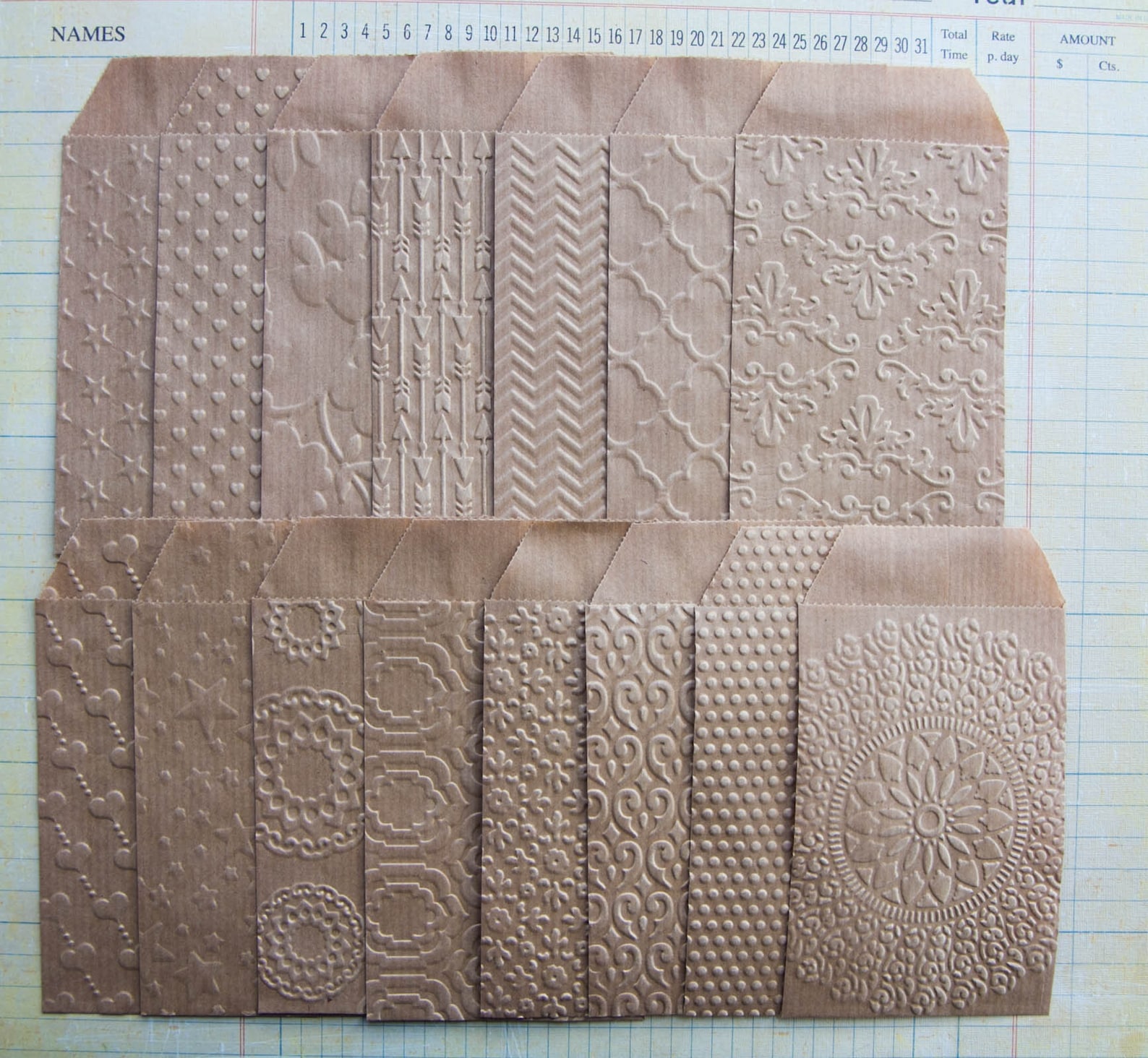 Embossed Gift Bags, Brown Paper Bags Set of 15 - Etsy