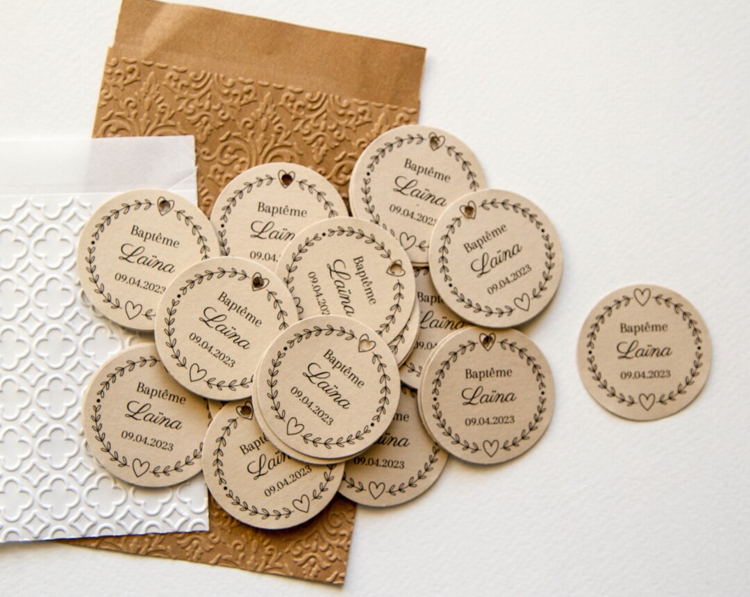 Custom Wedding Labels, Self-adhesive Labels, Round Labels With Linen ...