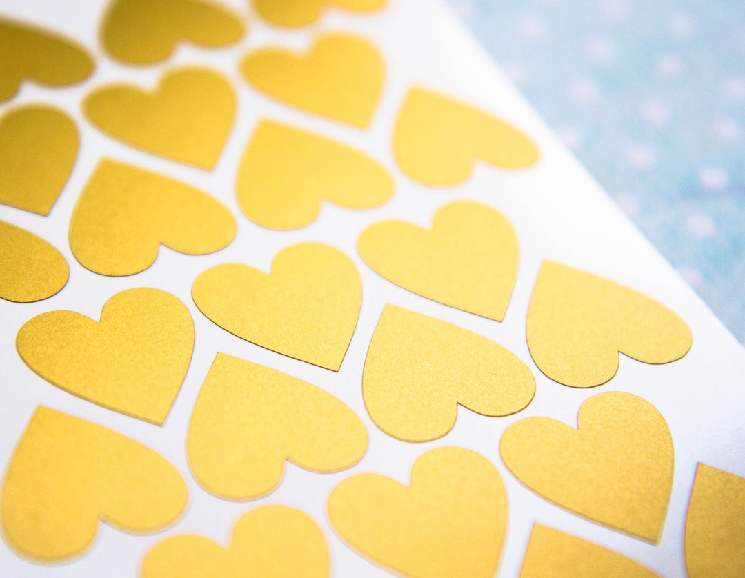 Golden Heart Stickers for Wedding - Etsy