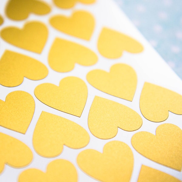 Gold Heart Stickers - Etsy