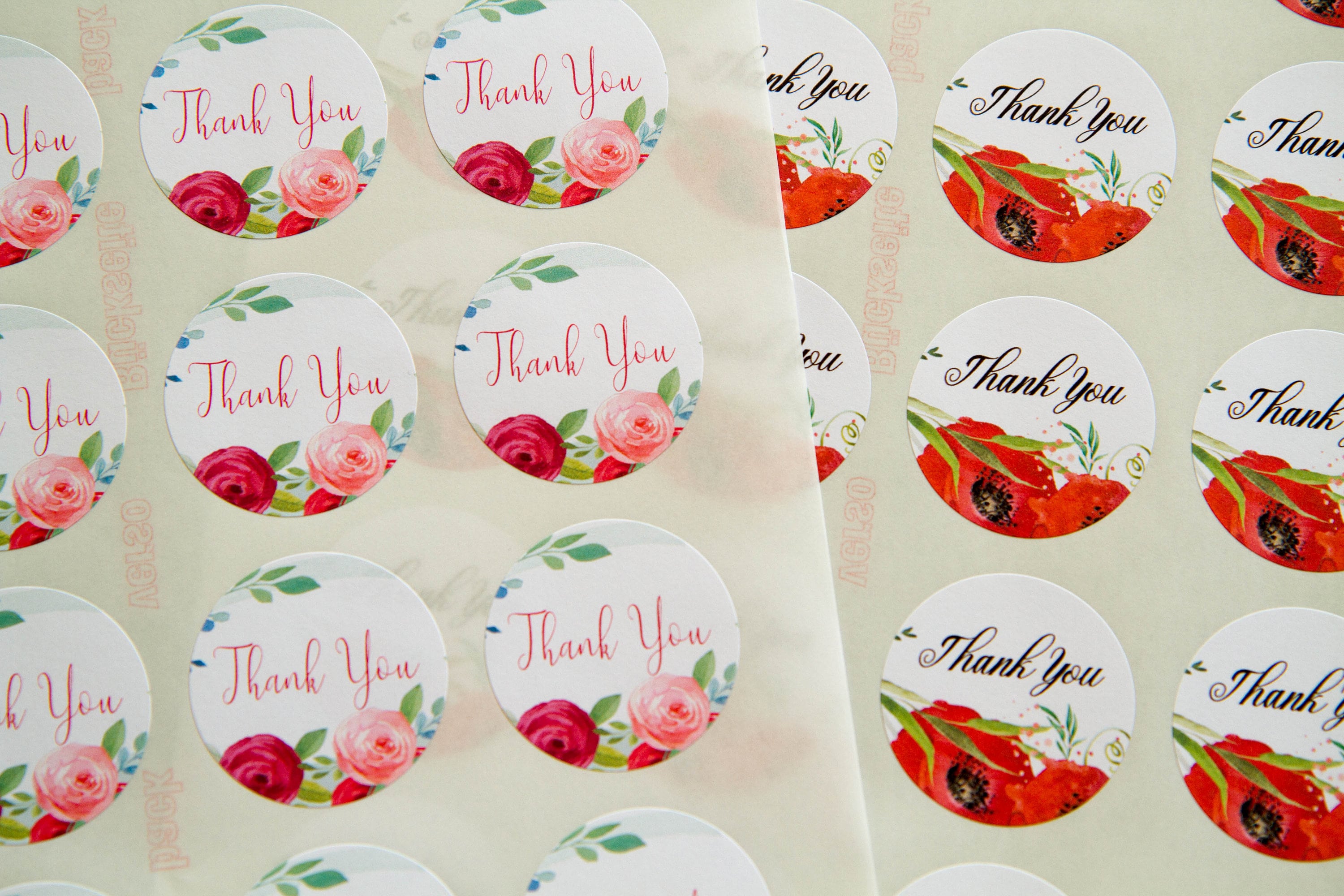 Etiquettes autocollantes "Merci" ou "Thank you" au choix - Etsy France