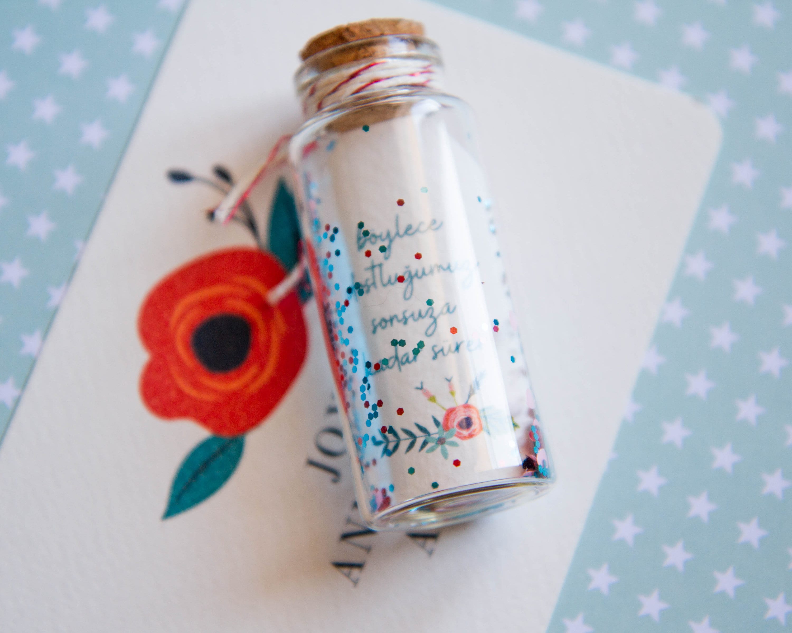 Glass Bottle Gift Message of Love or Friendship, Customizable Message ...