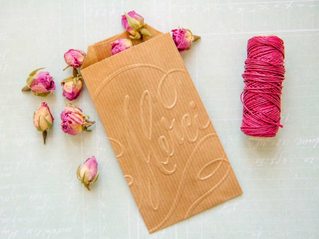 Embossed Paper Bags, "merci" Bags - Etsy