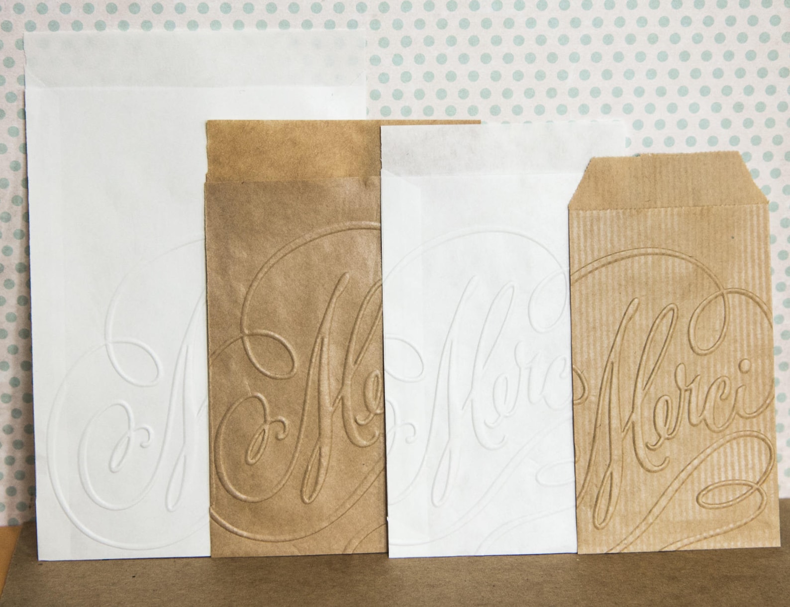 Embossed paper bags Merci bags | Etsy