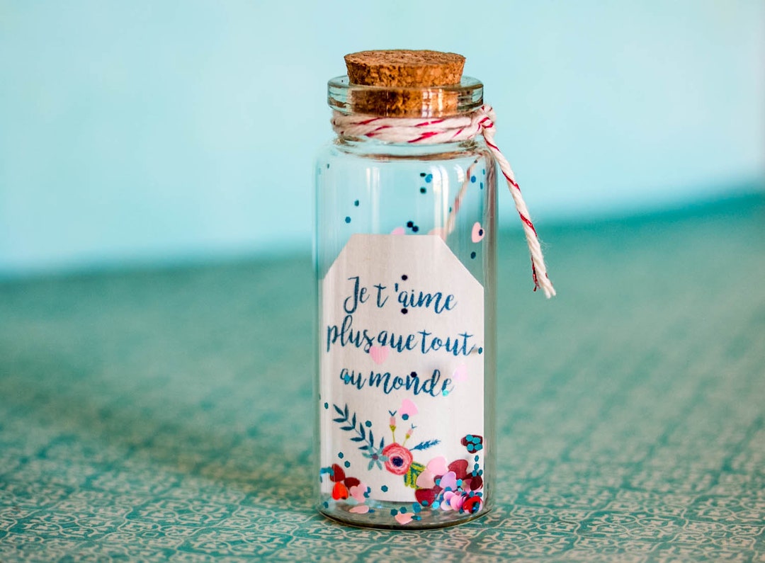 Glass Bottle Gift Message of Love or Friendship, Customizable Message ...