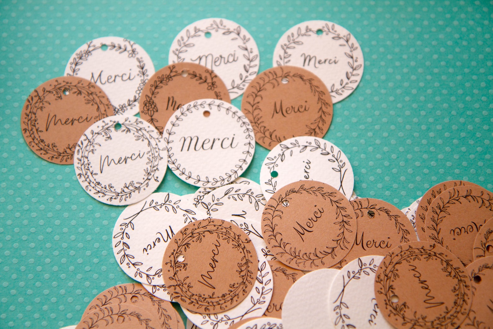 Lot de 50 étiquettes Merci blanches et kraft - Etsy France