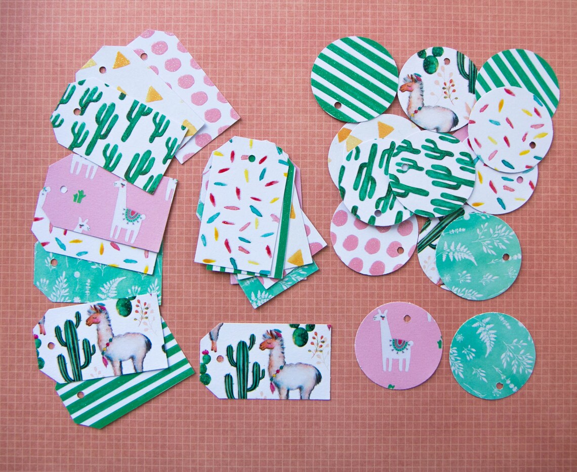 Etiquettes faites main lot de 16 thème Lama | Etsy