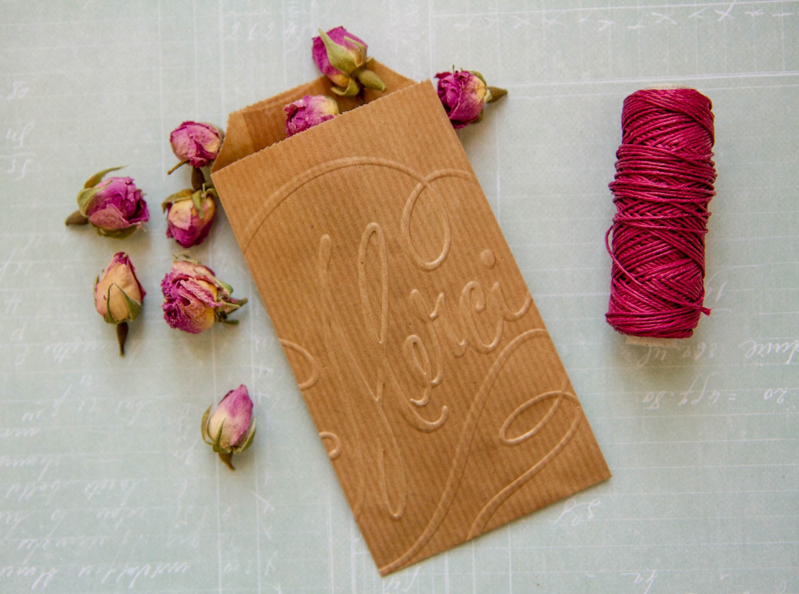 Embossed Paper Bags, "merci" Bags - Etsy