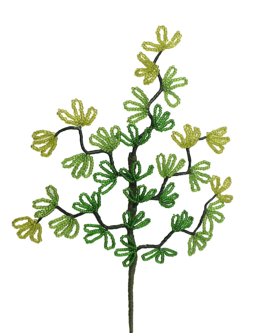 French Beaded Variegated Small Fern Stem Leaves - Etsy