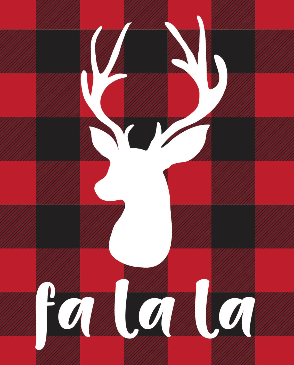8 X 10 Cozy Red Buffalo Plaid Instant Download and Printable, Reindeer ...