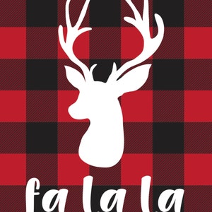 8 X 10 Cozy Red Buffalo Plaid Instant Download and Printable, Reindeer ...